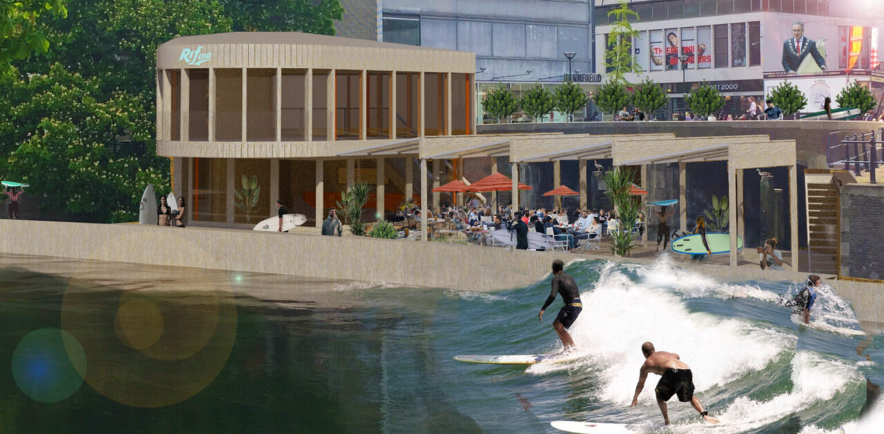 Surfing in Rotterdam from this summer at Rif010 - Surf Escape